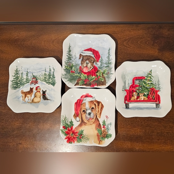 Holiday | Festive 4 Dog Holiday Plates Set | Poshmark
